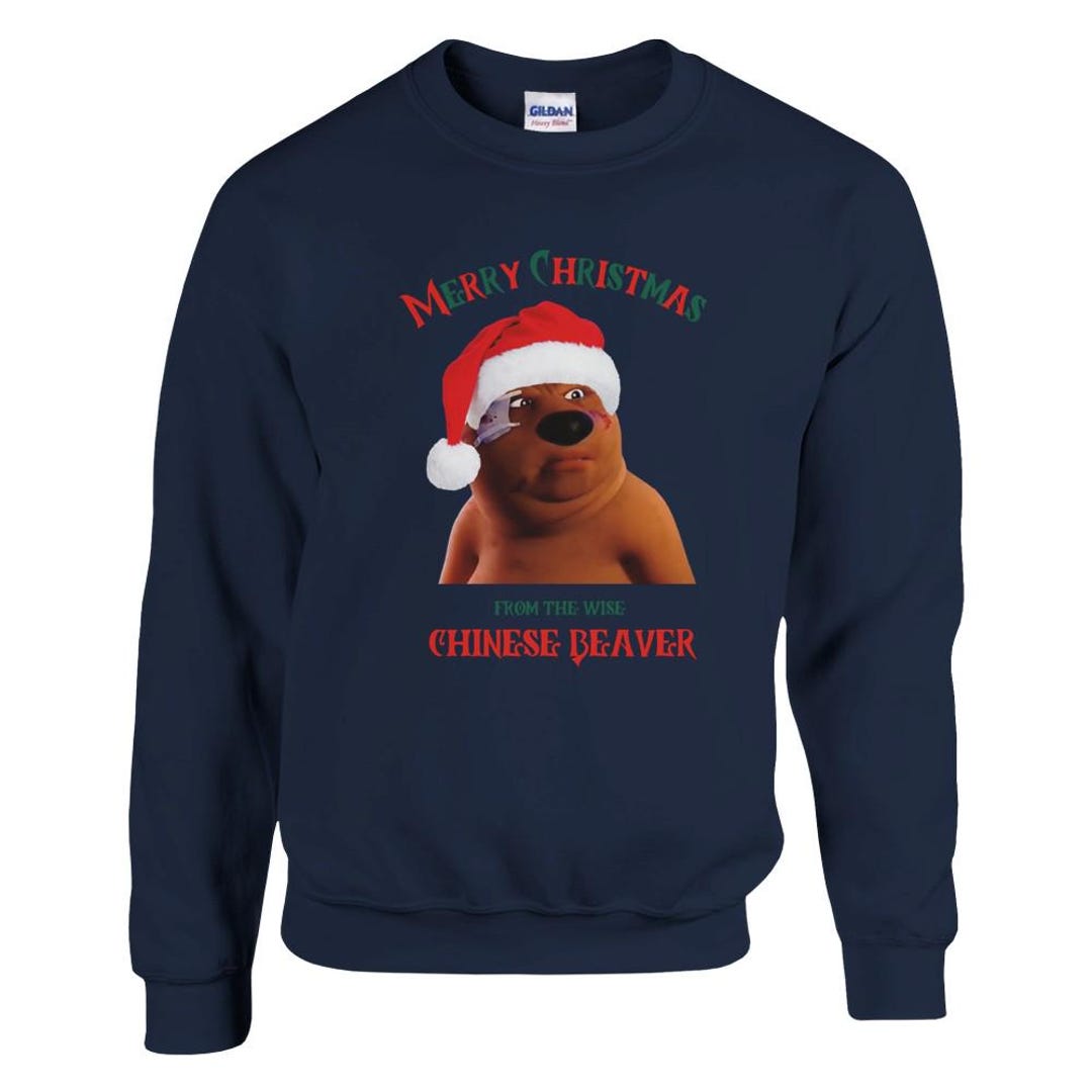 Chinese Beaver Christmas Jumper, Funny Christmas Jumpers, Meme ...