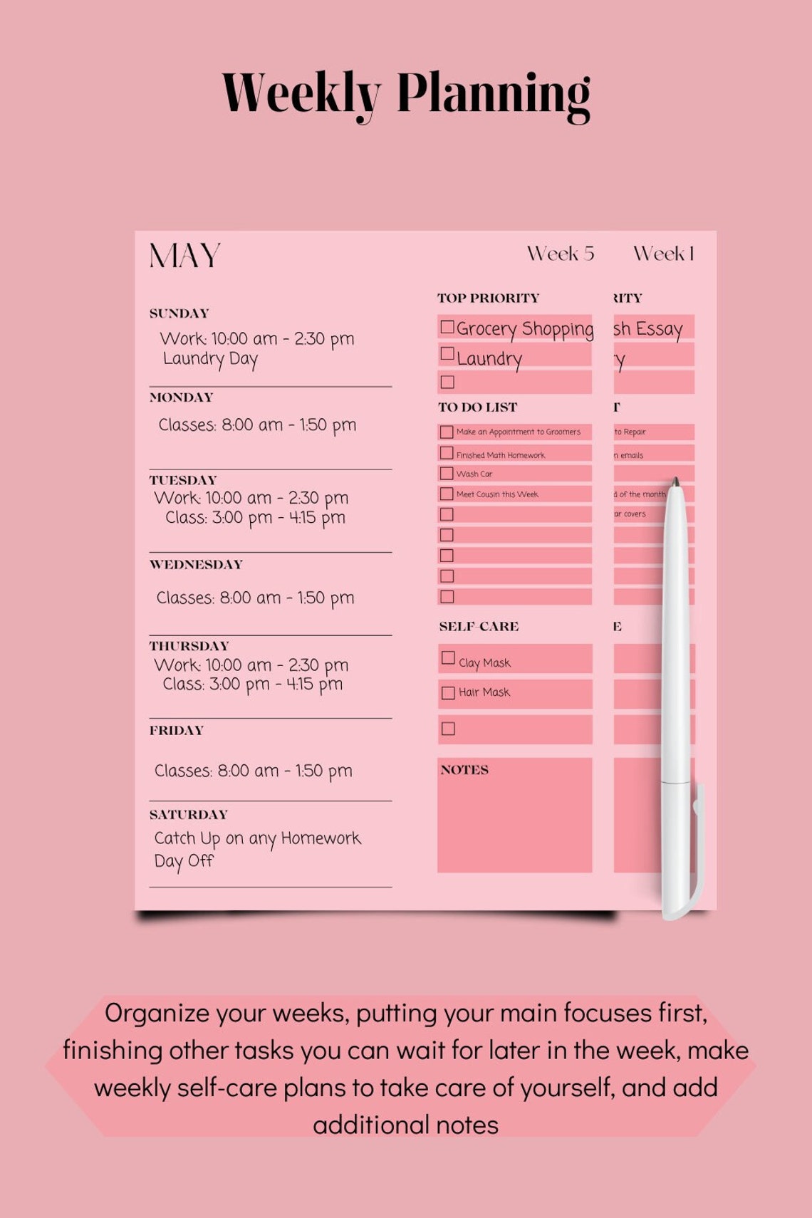 Pink 2023 Digital Planner, Goodnotes Pink 2023 Planner, Printable 2023 ...