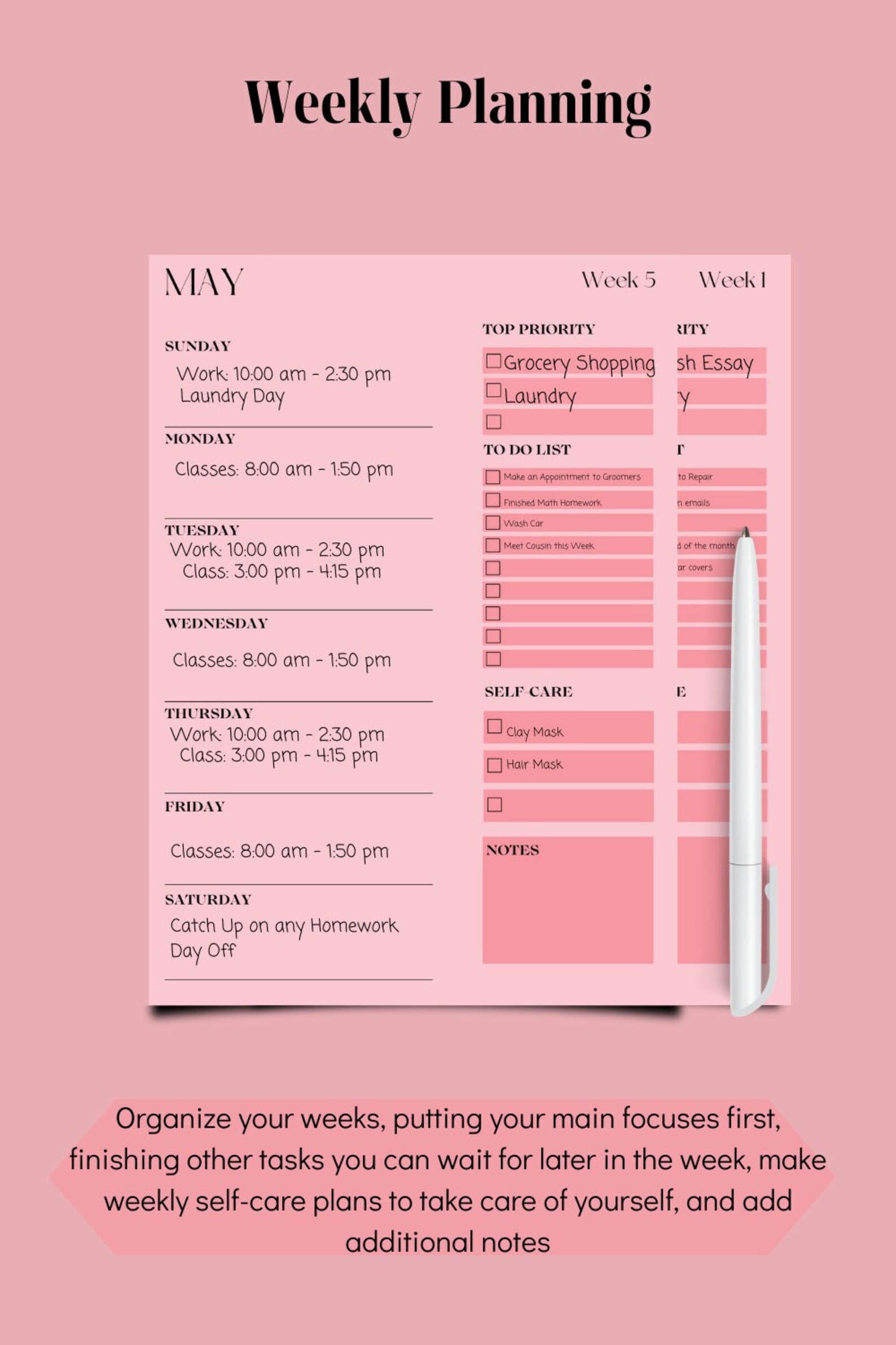 Pink 2023 Digital Planner, Goodnotes Pink 2023 Planner, Printable 2023 ...
