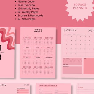 Pink 2023 Digital Planner, Goodnotes Pink 2023 Planner, Printable 2023 ...