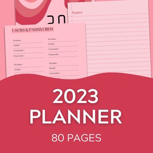 Pink 2023 Digital Planner, Goodnotes Pink 2023 Planner, Printable 2023 ...