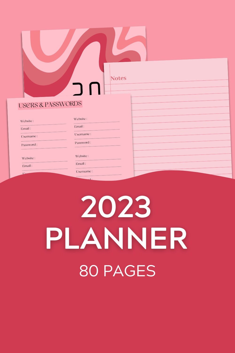 Pink 2023 Digital Planner, Goodnotes Pink 2023 Planner, Printable 2023 ...