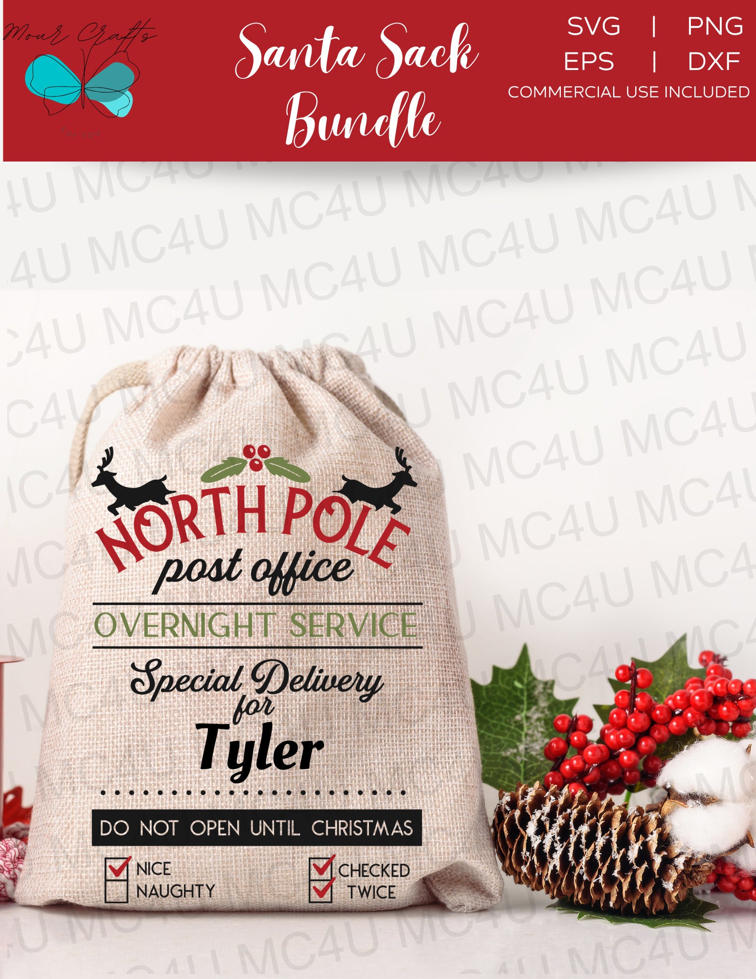 Santa Sacks SVG, Santa Sacks 4 Design Bundle Svg, Reindeer Express Svg ...