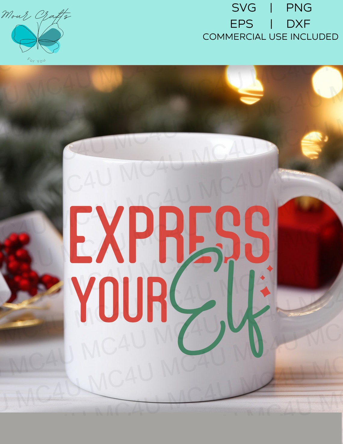 Express Your Elf SVG, Sweater Png, Cute Holiday Svg, Red and Green Svg ...