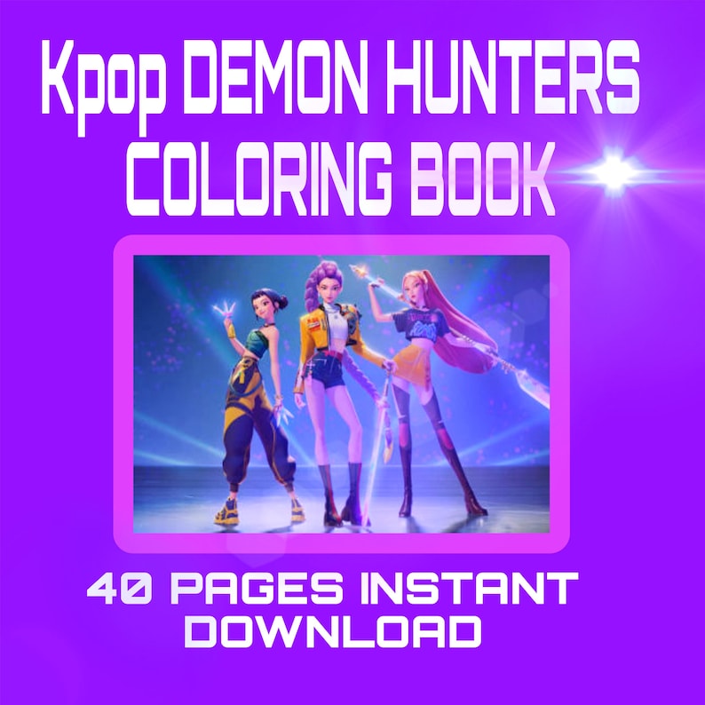 KPOP Demon Hunters Coloring Book 40 Pages Instant Download - Etsy