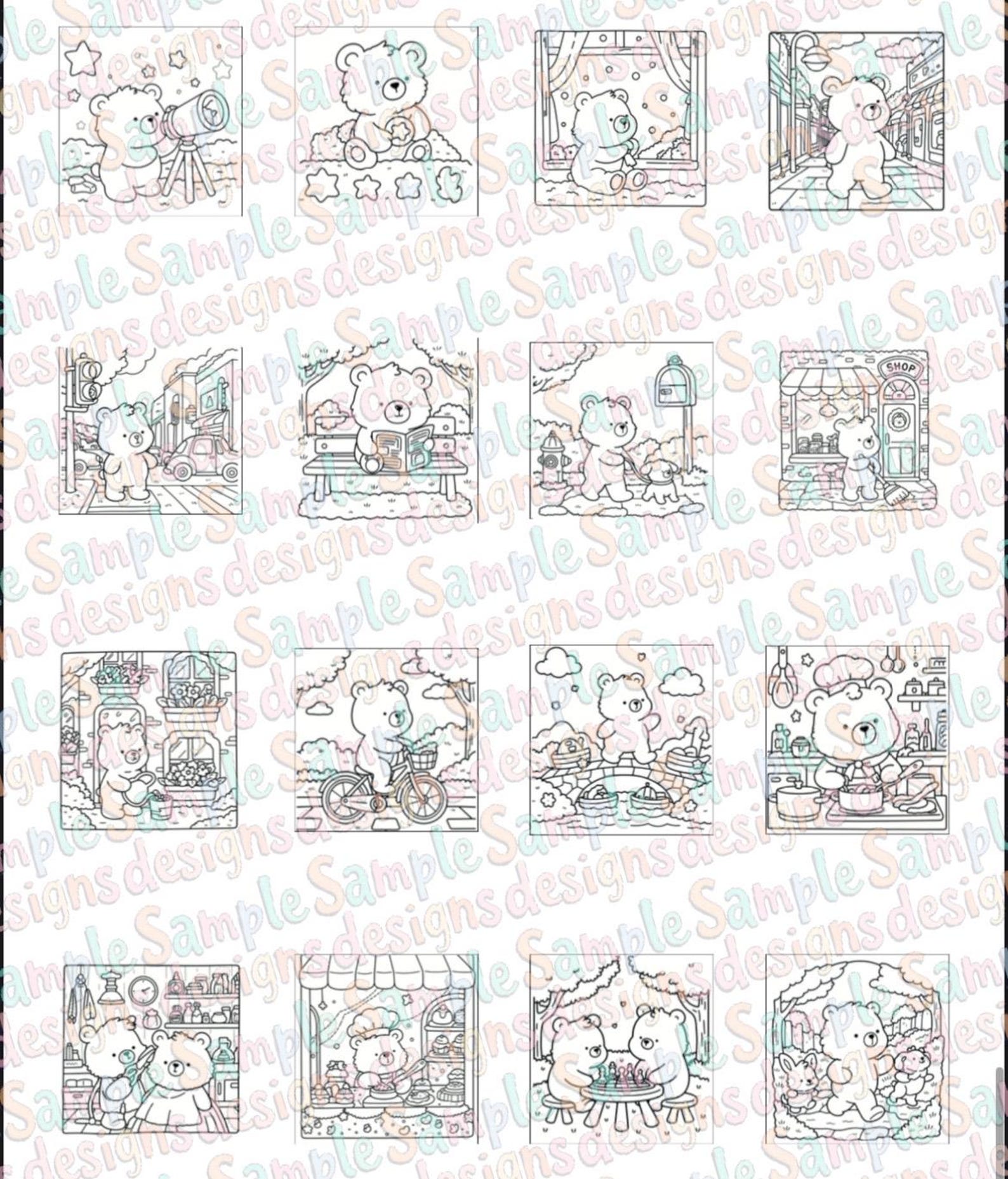 COZY BEAR Huge Coloring Book Cute and Comfy Bold and Easy Printable Pdf ...