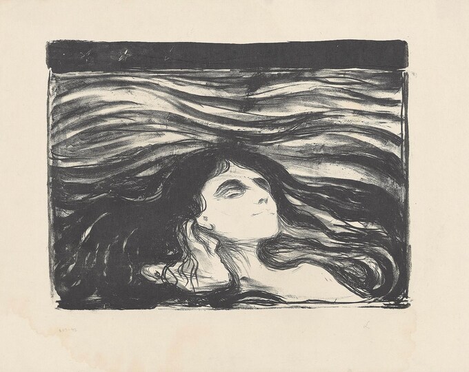 On the Waves of Love, Edvard Munch Poster, Edvard Munch Wall Art, Munch ...