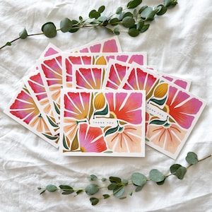 Botanical Thank You Cards: Hand Illustrated Floral Notes - Etsy