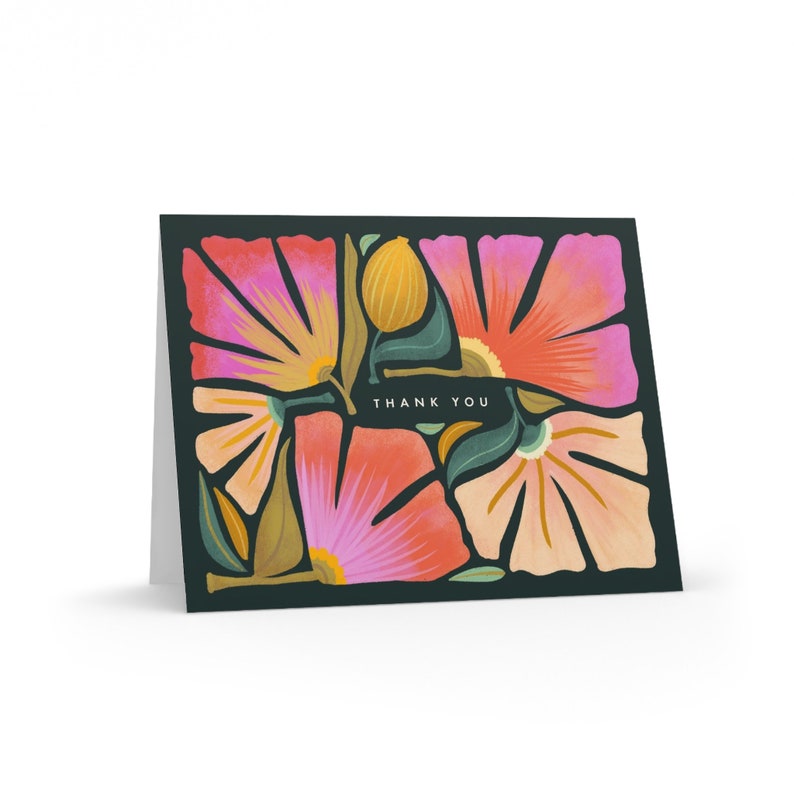 Botanical Thank You Cards: Hand Illustrated Floral Note Cards - Etsy