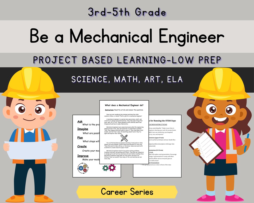 Mechanical Engineer STEM Project: 3rd-5th Grade, Project-based Learning ...