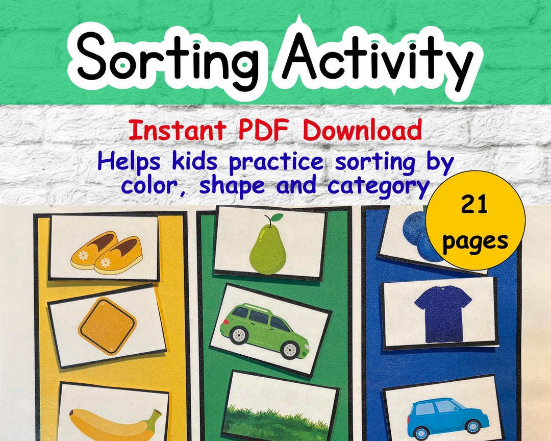 Sorting Activity Printable for Preschool & Kindergarten | Color, Shape ...