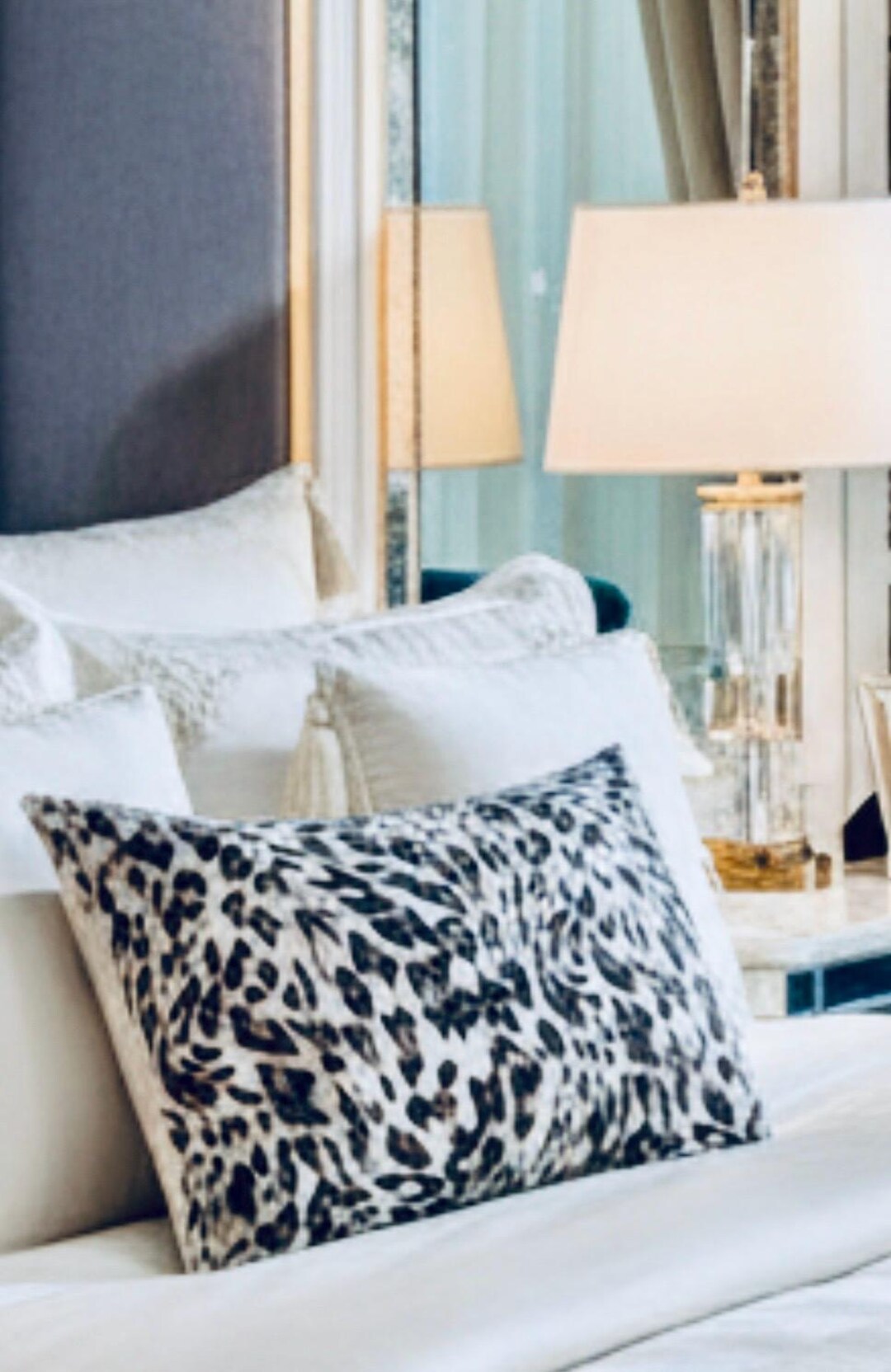 Set of 2! Embroidered Animal Print Linen Pillow Covers, - Etsy