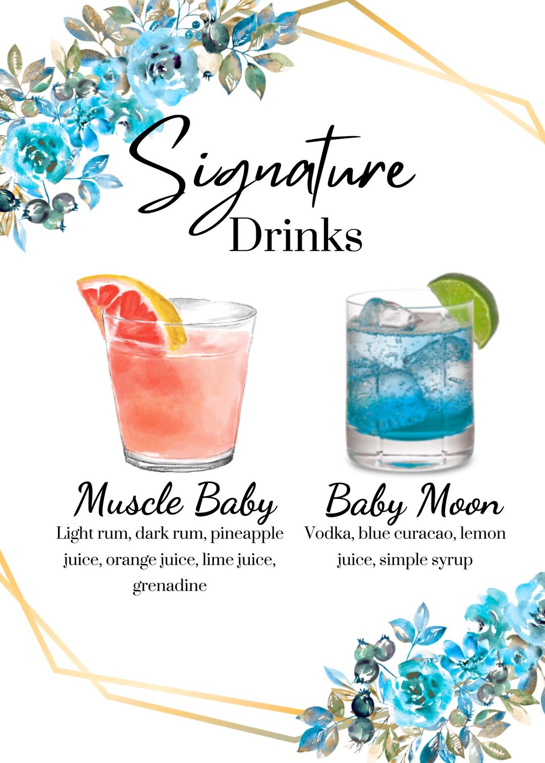 Signature Drink Template - Etsy