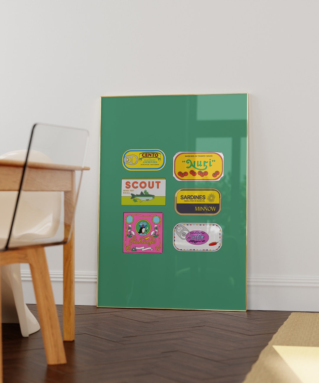 Tinned Fish Print, Tinned Fish Illustration, Printable Wall Art ...