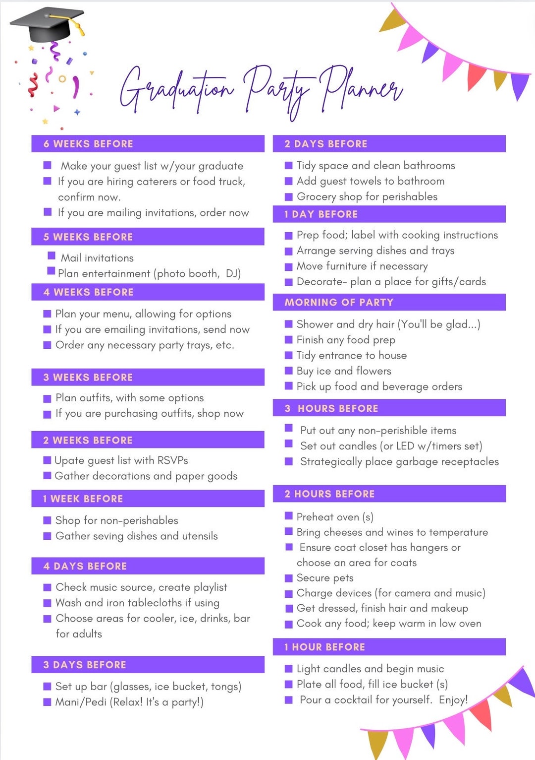 Graduation Party Planner - Etsy