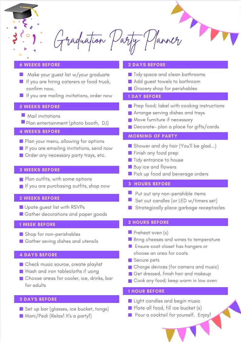 Graduation Party Planner - Etsy