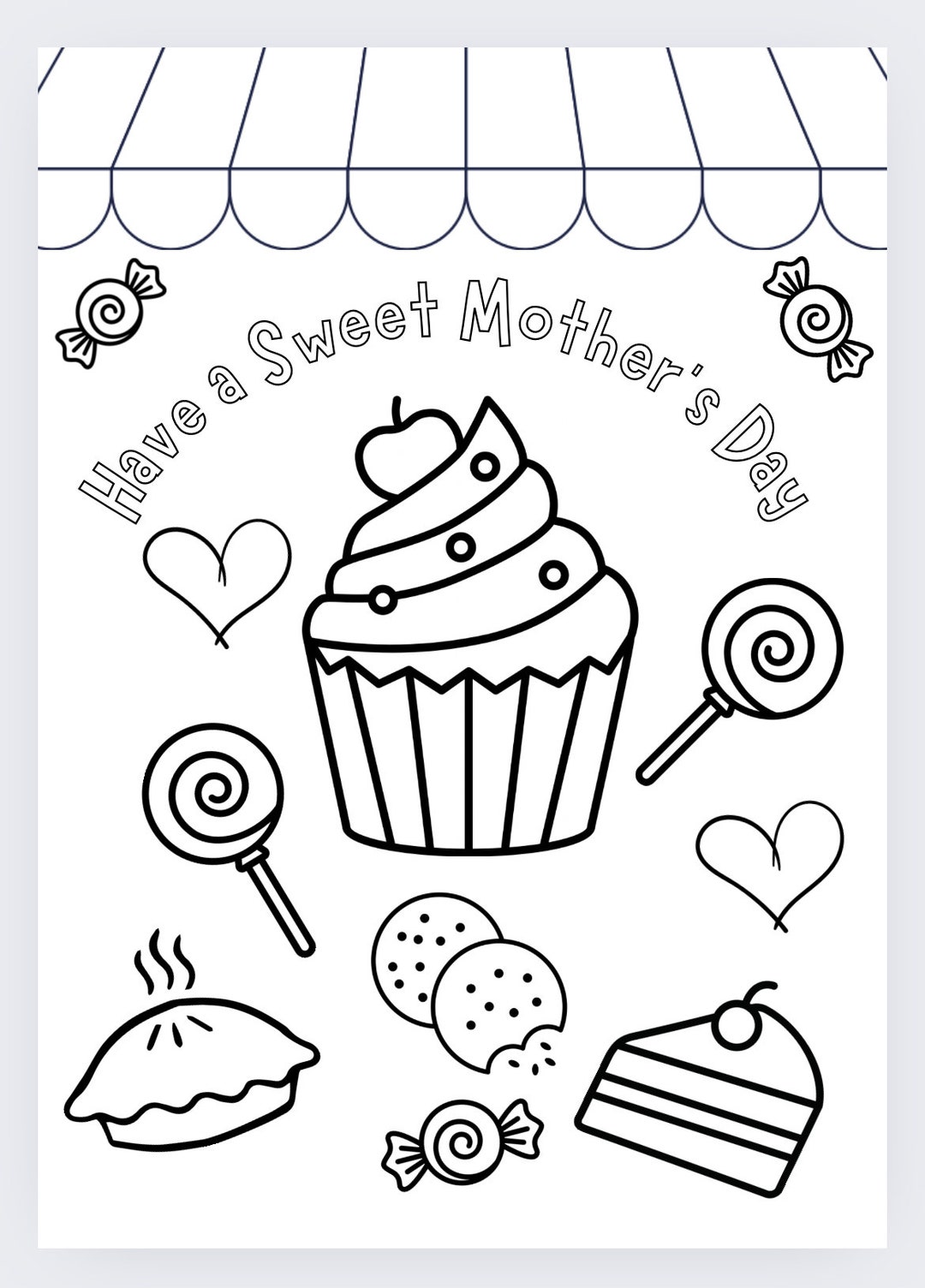 Have a SWEET Mother's Day - Coloring Page - Etsy