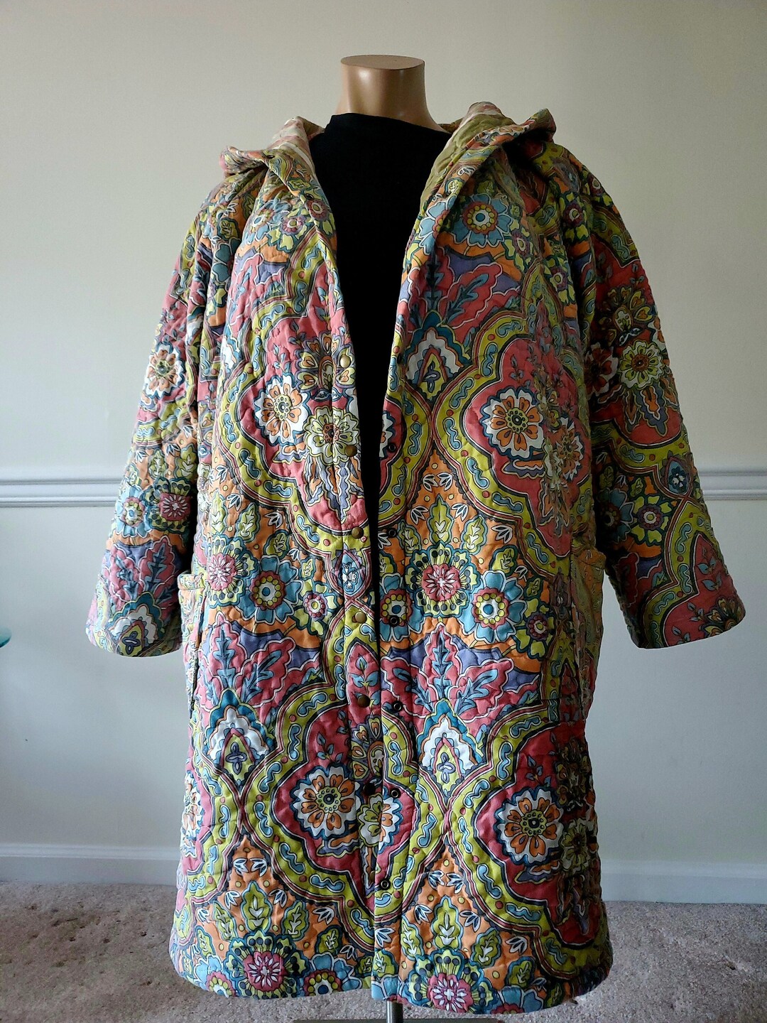 Eclecticity - Upcycled Quilted Paisley Hooded Coat - Etsy