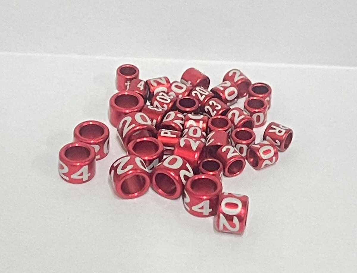Aluminium Bird Rings 2024 Red for Canary Parrots Parakeet Finches ...
