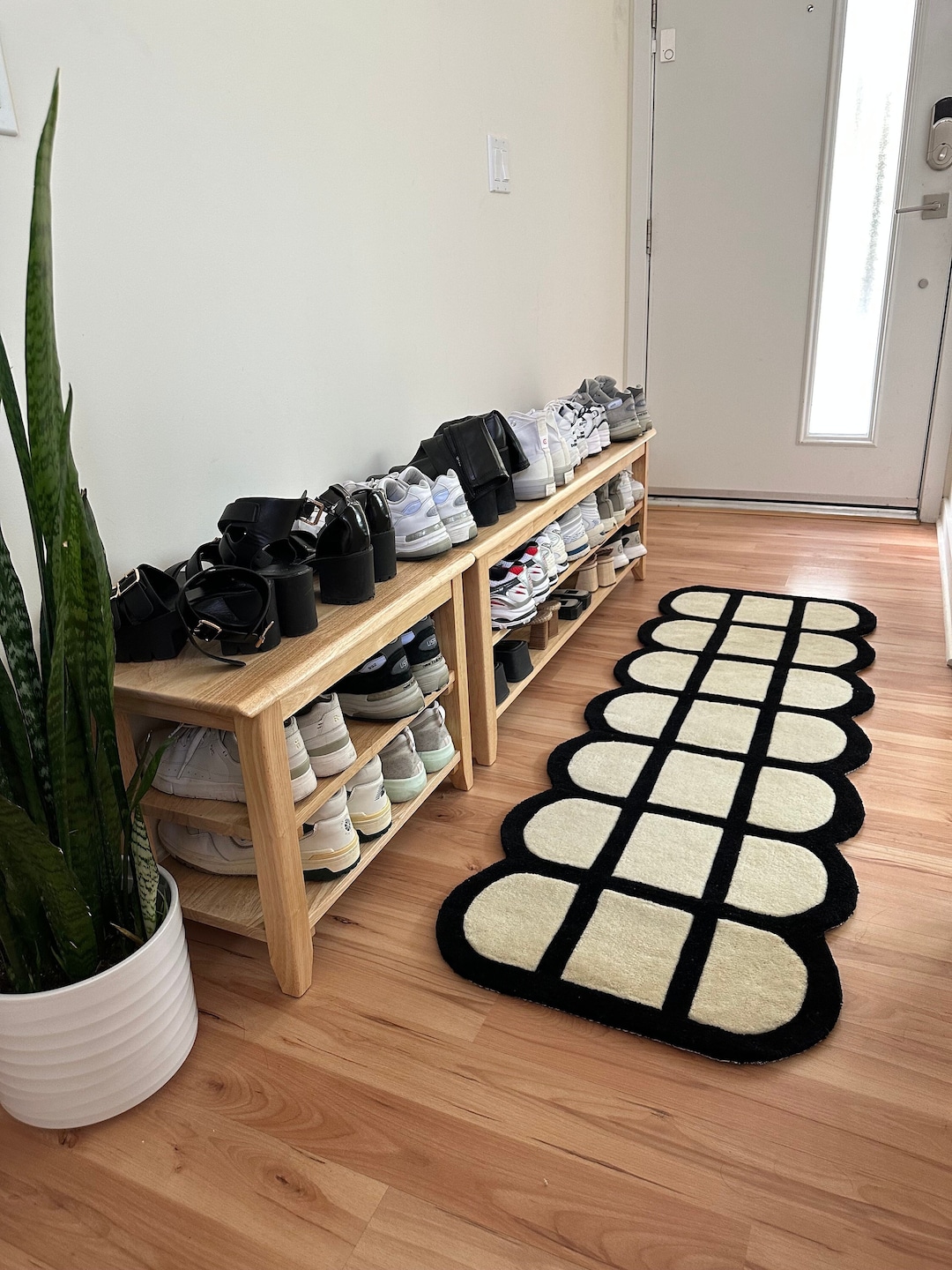 Modern Runner Rug, Statement Rug, Mid Century Modern Rug, Scalloped ...