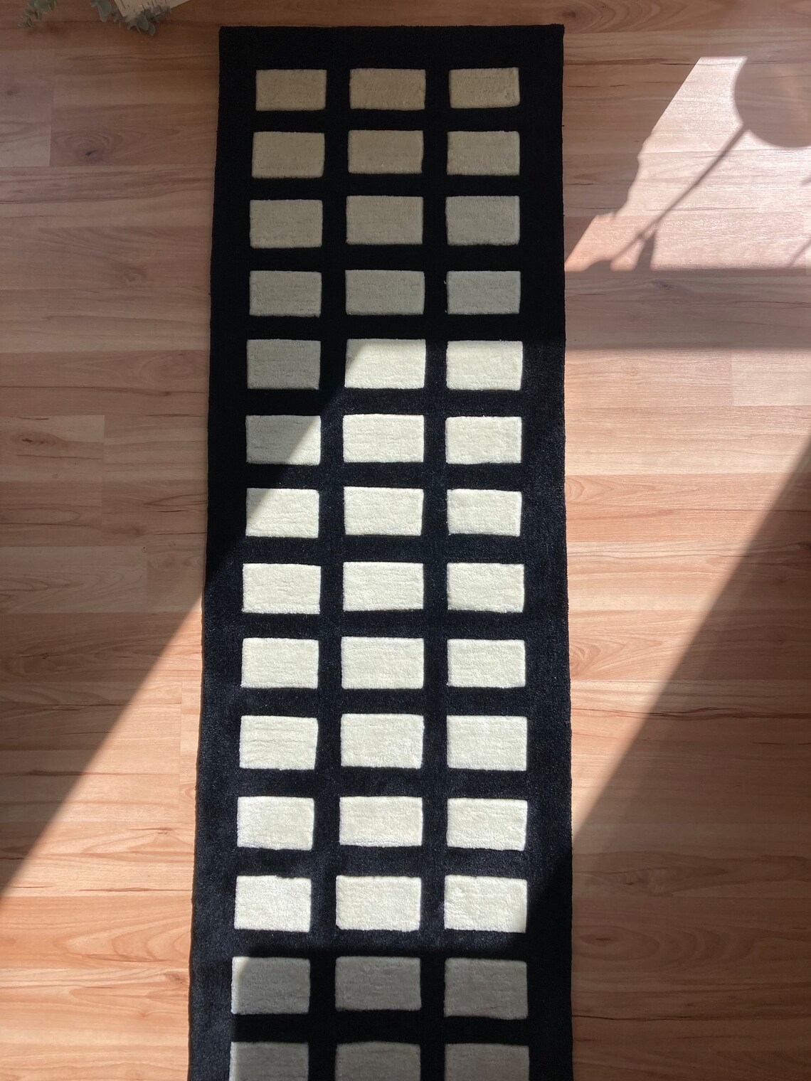 Wool Runner Rug, Hallway Runner, Statement Rug, Abstract Runner, Block ...
