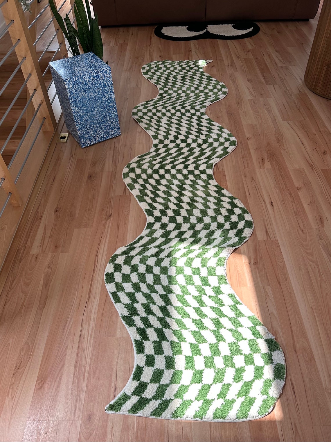 Funky Checkered Rug: Groovy Retro Polyester Runner - Etsy