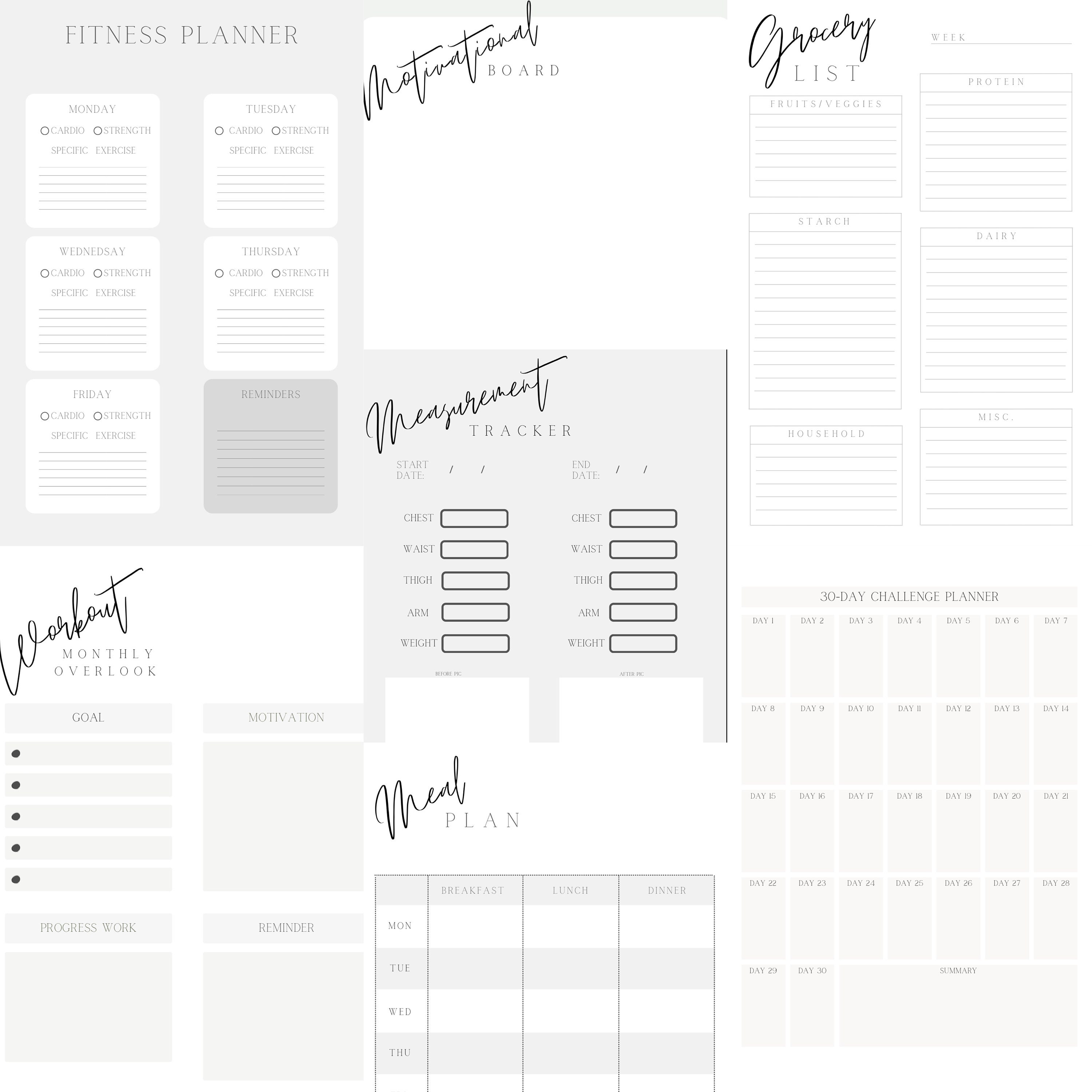 Digital Fitness Planner, Workout Planner, Good Notes, Key Note ...