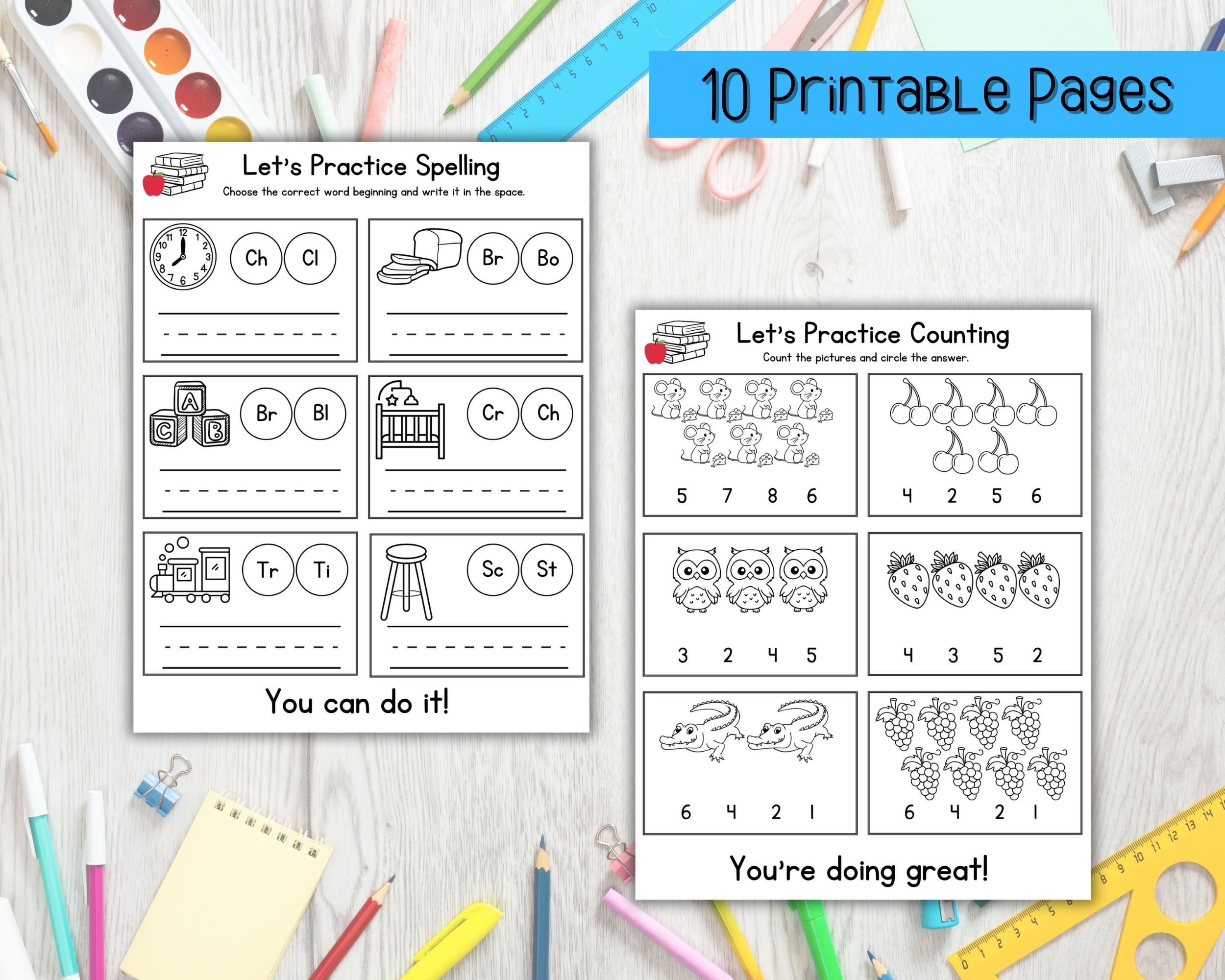 Kindergarten and First Grade Learning Educational Activity Printable ...