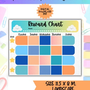 Printable Reward Chart, Child Routine Chart, Toddler Reward Chart ...