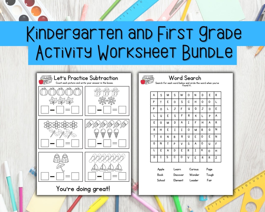 Kindergarten and First Grade Learning Educational Activity Printable ...