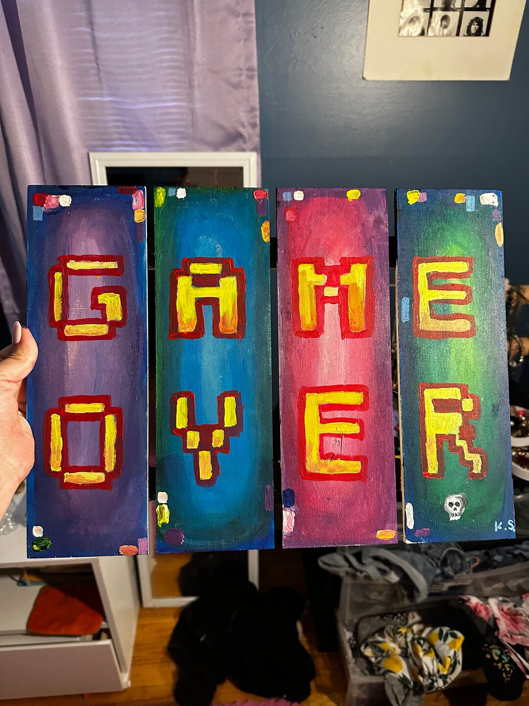 Game Over Handpainted Wooden Sign - Etsy Game Over Handpainted Wooden Sign - Etsy