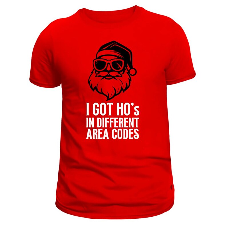 Area Codes SVG PNG JPG Dtf Santa Ho Ho Ho Funny Cricut Tee Shirt ...