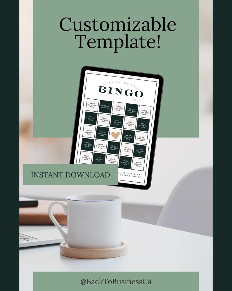 Vision Board Bingo Card | 2025 Bingo Card | Digital Template | 2025 ...