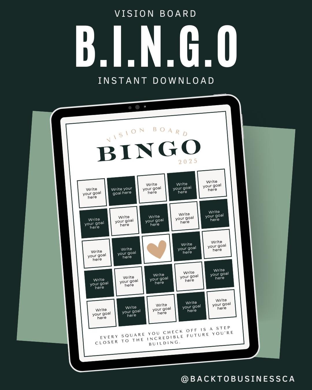 Vision Board Bingo Card | 2025 Bingo Card | Digital Template | 2025 ...