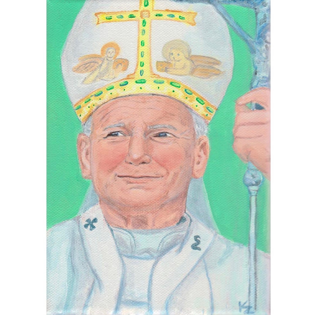 Pope John Paul II Print | JPII, Catholic Print, Catholic Art, Saint ...