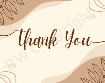 Retro Boho Thank You Card Digital Template, Editable Template, Editable ...