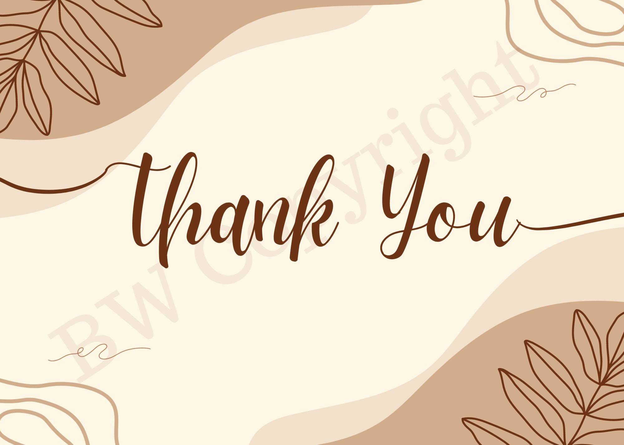 Boho Thank You Card Custom - Etsy