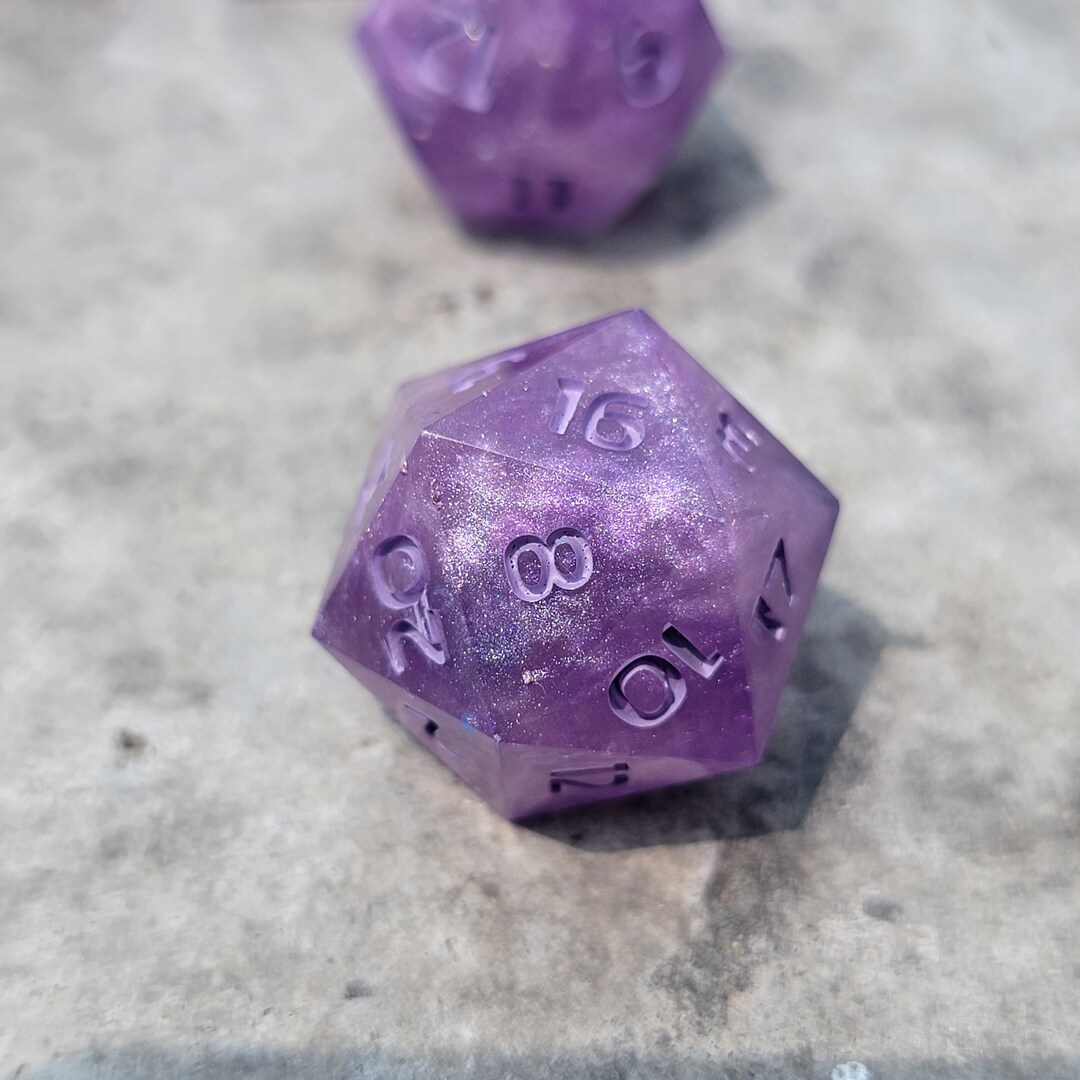 Purple Sharp Edge Dice Set. 8 Piece Set. Dice. - Etsy