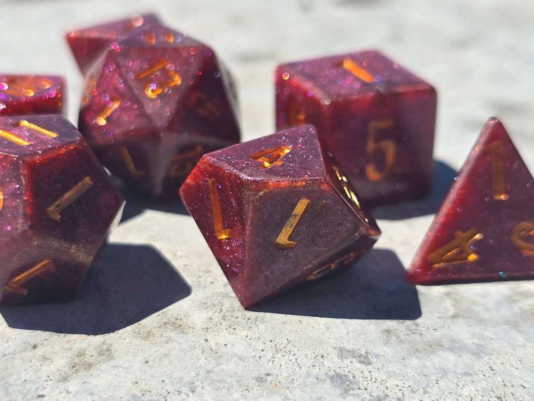 Maroon Rounded Edge Dice Set. Dice. Dnd Dice. TTRPG Dice. - Etsy