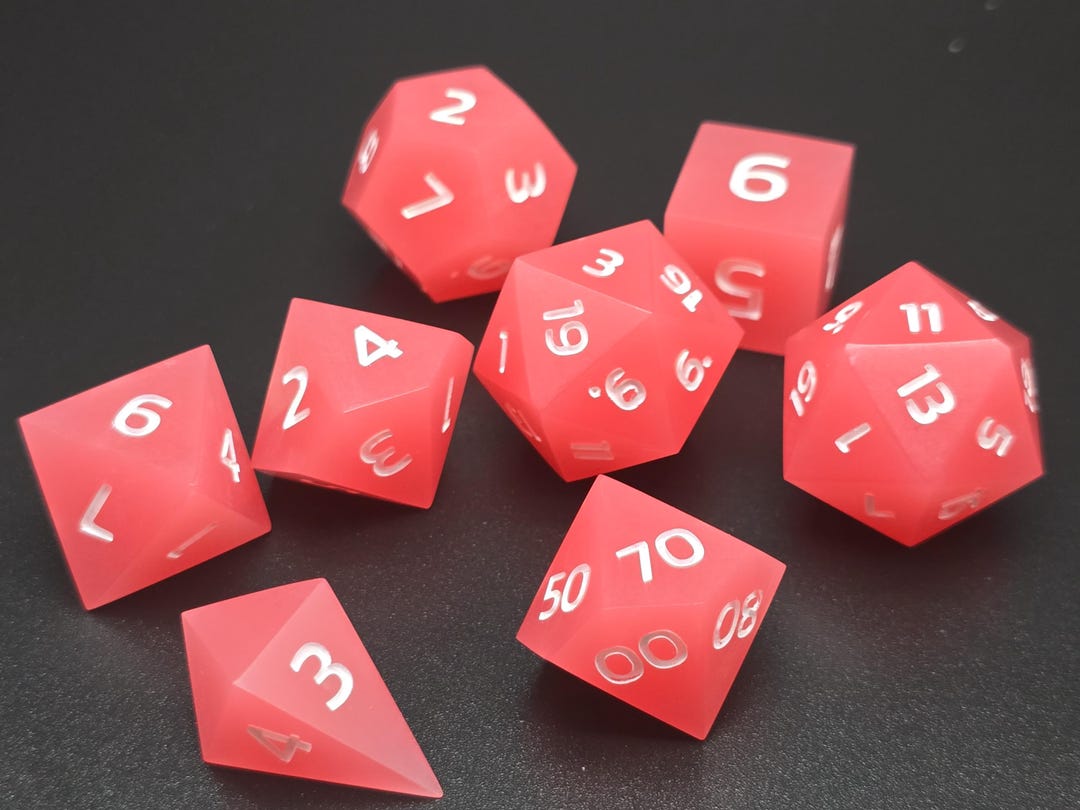 Watermelon Sharp Edge Dice Set. Dice. Dnd Dice. D&D. Pathfinder. TTRPG ...