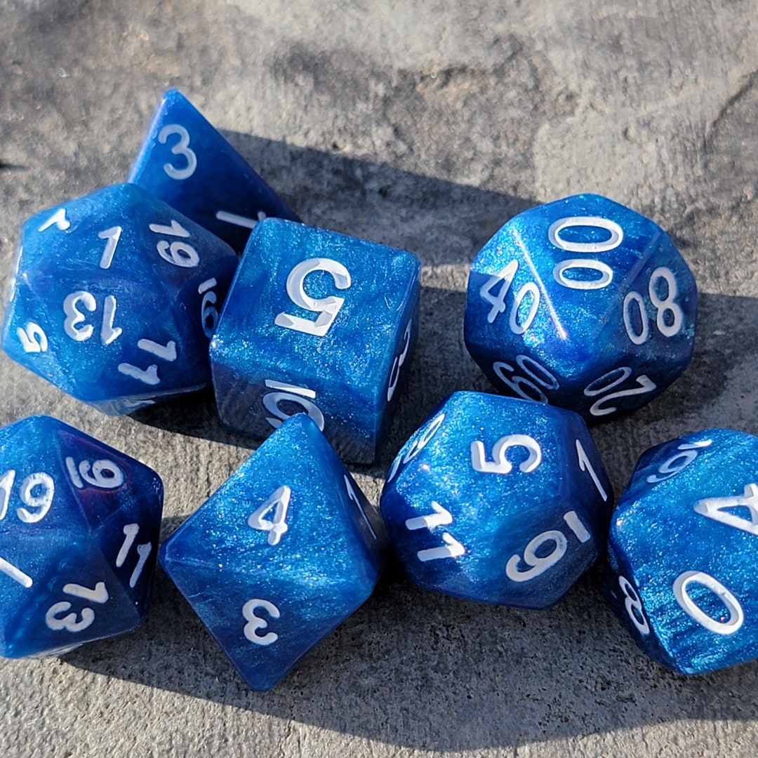C-grade. Blue and White Rounded Edge Dice Set. Dice Set. Dice. - Etsy