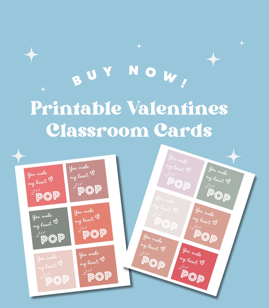 Printable Classroom Valentines, Valentines Classroom Favor, You Make My ...