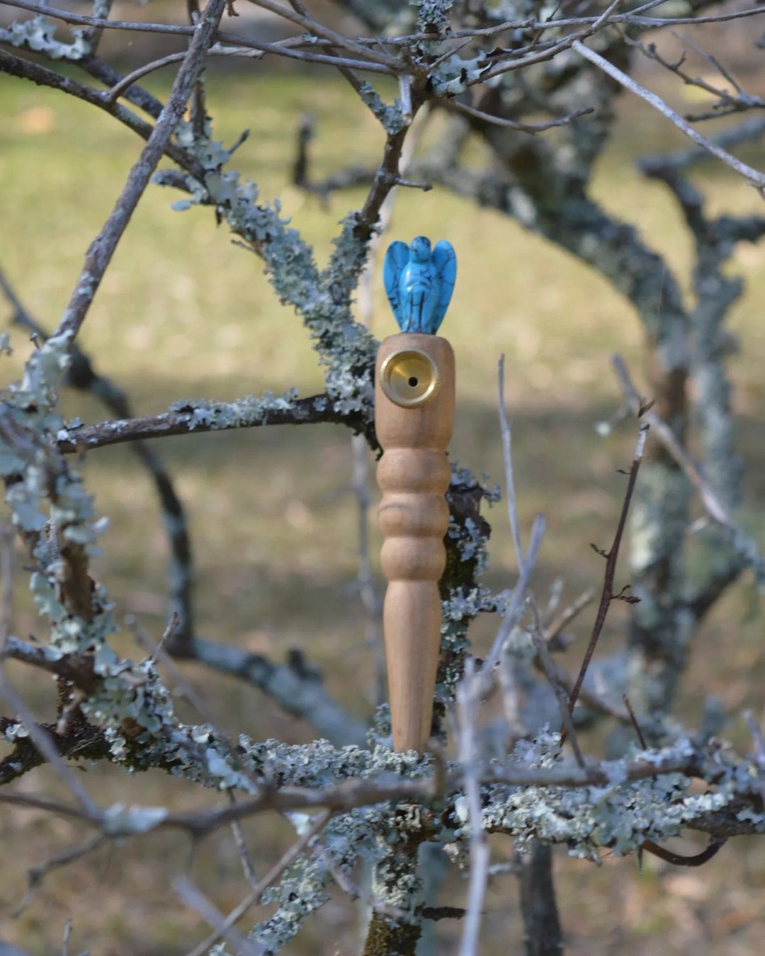 Sacred Pipe for Inner Peace Prayer Peace Pipe Gemstone Turquoise Wood ...