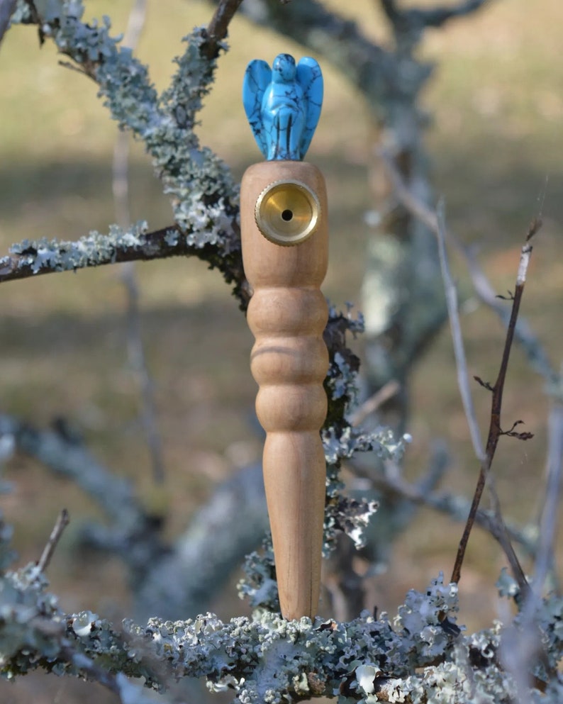 Sacred Pipe for Inner Peace Prayer Peace Pipe Gemstone Turquoise Wood ...