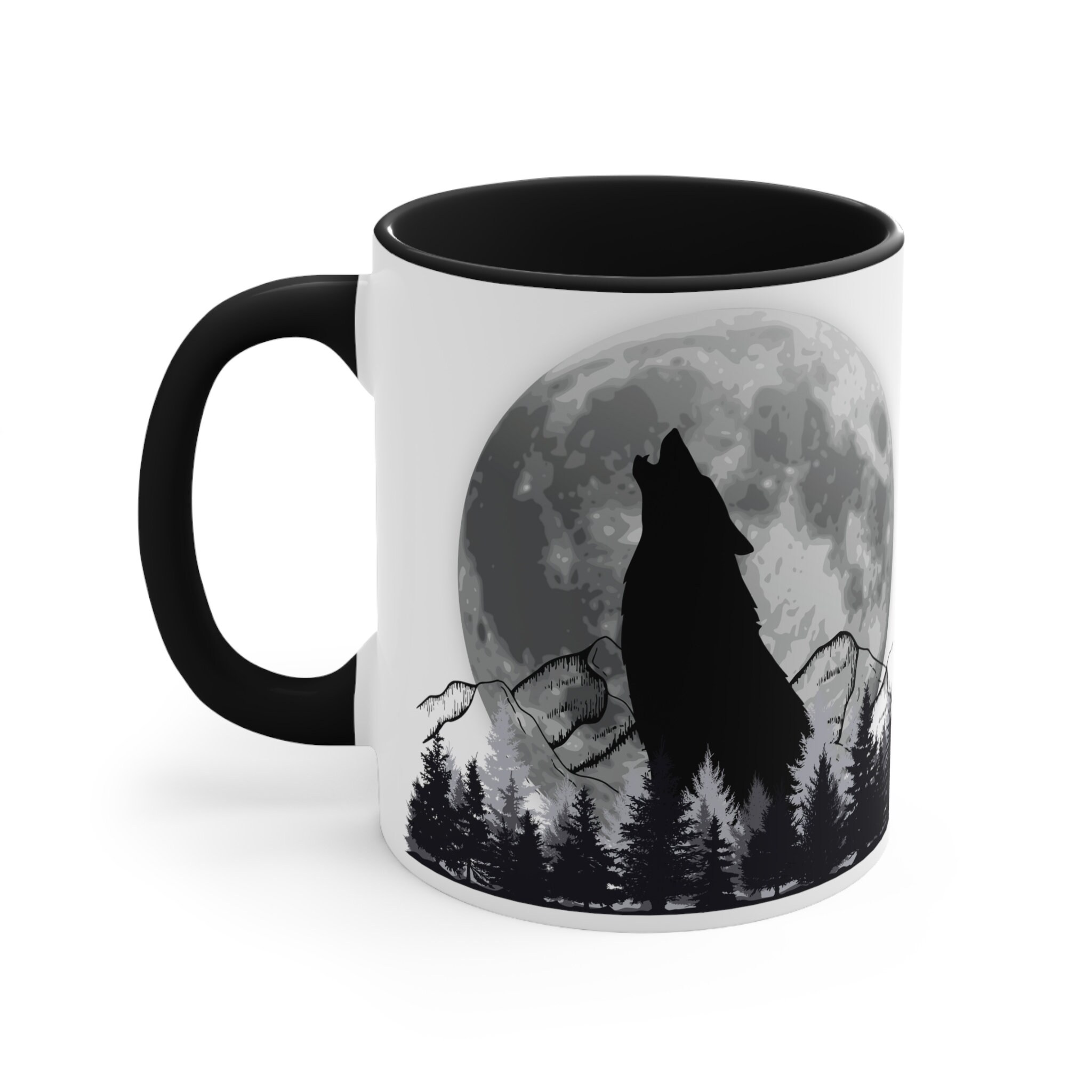 Howling to the Moon Wolf Coffee Mug, Coffee Lover Gift, Adventure Mug ...