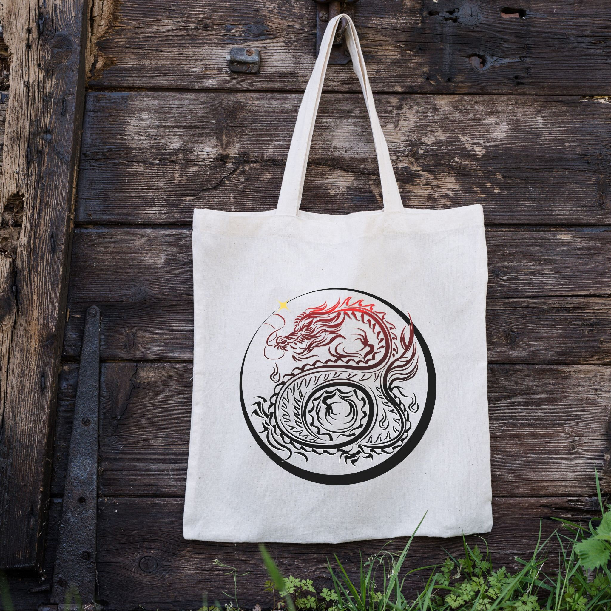 Dragon Tote Bag, Dragon Book Bag, Dragon Fan Gift, Back to School Tote Bag, Dragon Shoulder Bag ...