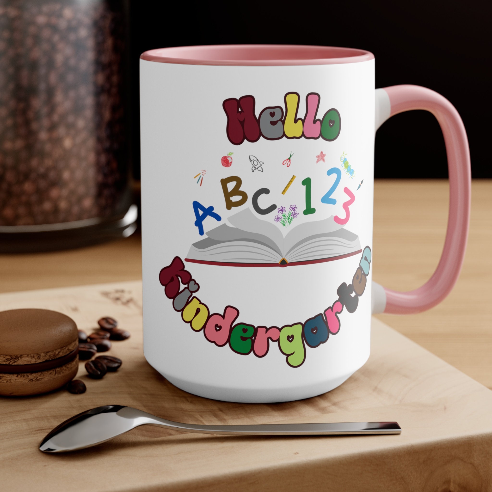 Double Sided Hello Kindergarten Coffee Mug, Kindergarten Teacher Coffee ...