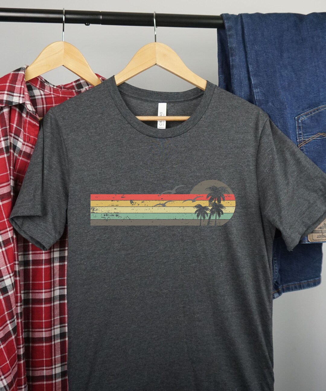 Palm Tree Graphic Men Shirt, Graphic Guys Shirt, Beach Feel Men Shirt ...