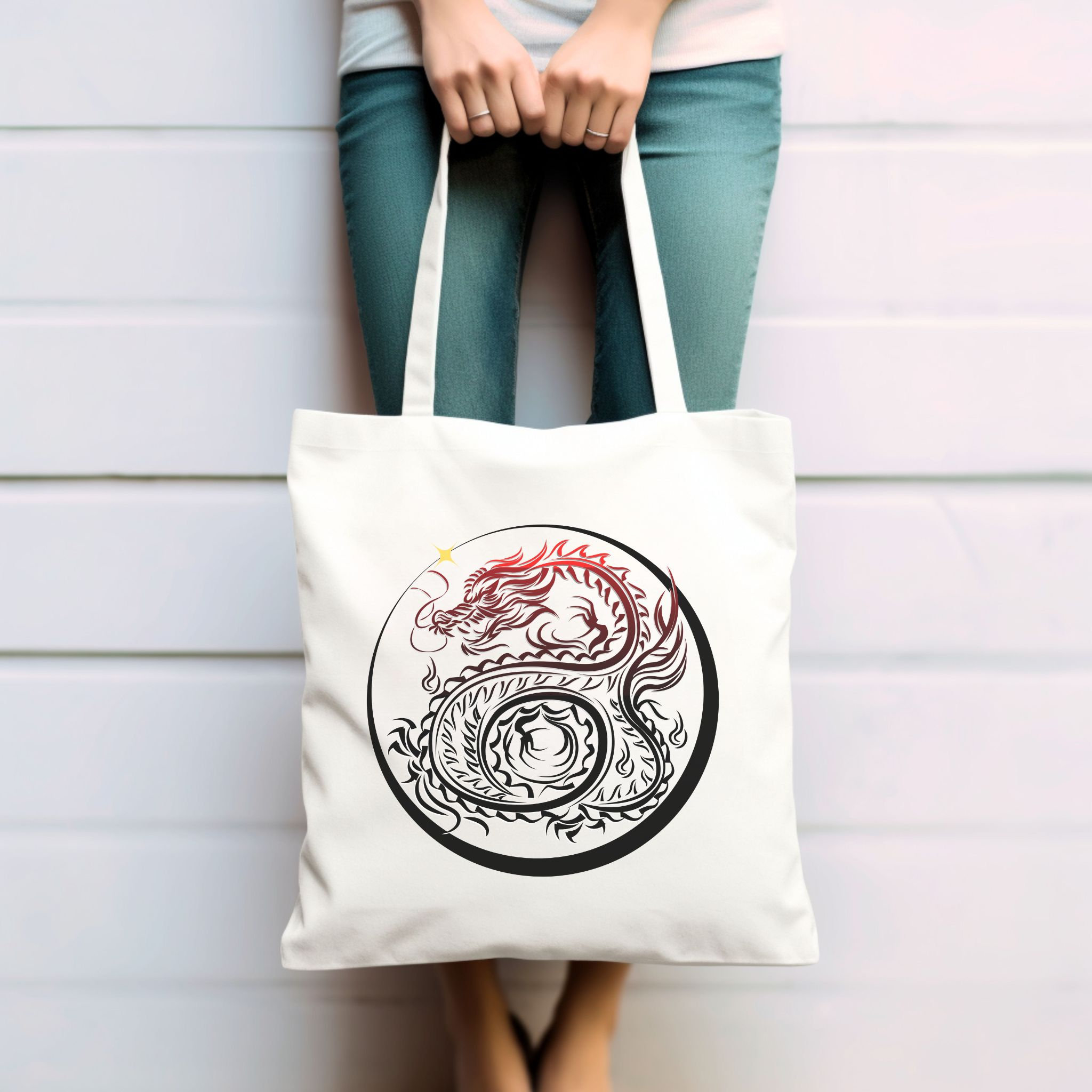 Dragon Tote Bag, Dragon Book Bag, Dragon Fan Gift, Back to School Tote Bag, Dragon Shoulder Bag ...