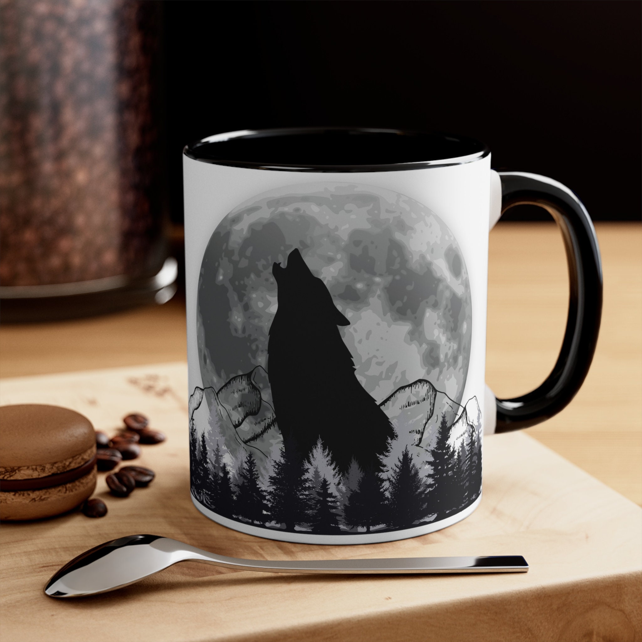 Howling to the Moon Wolf Coffee Mug, Coffee Lover Gift, Adventure Mug ...